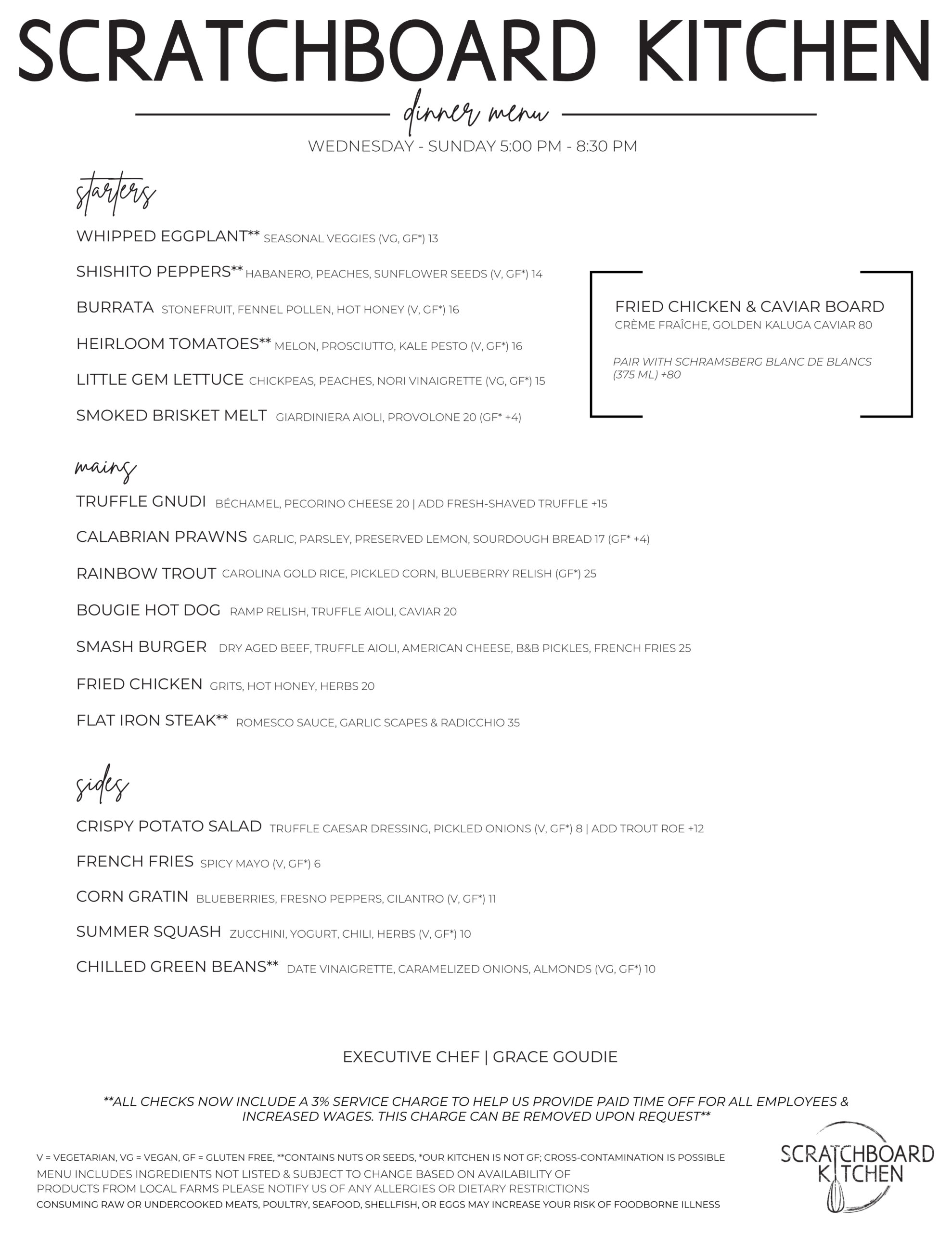 Menu | Scratchboard Kitchen