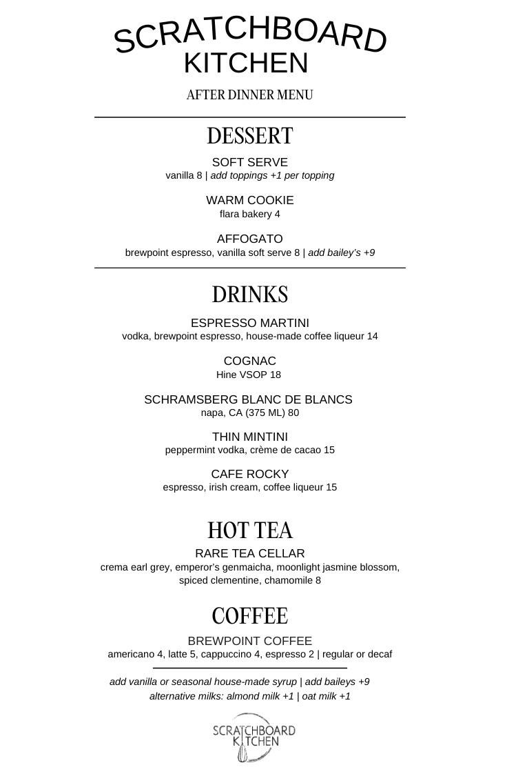 Menu | Scratchboard Kitchen